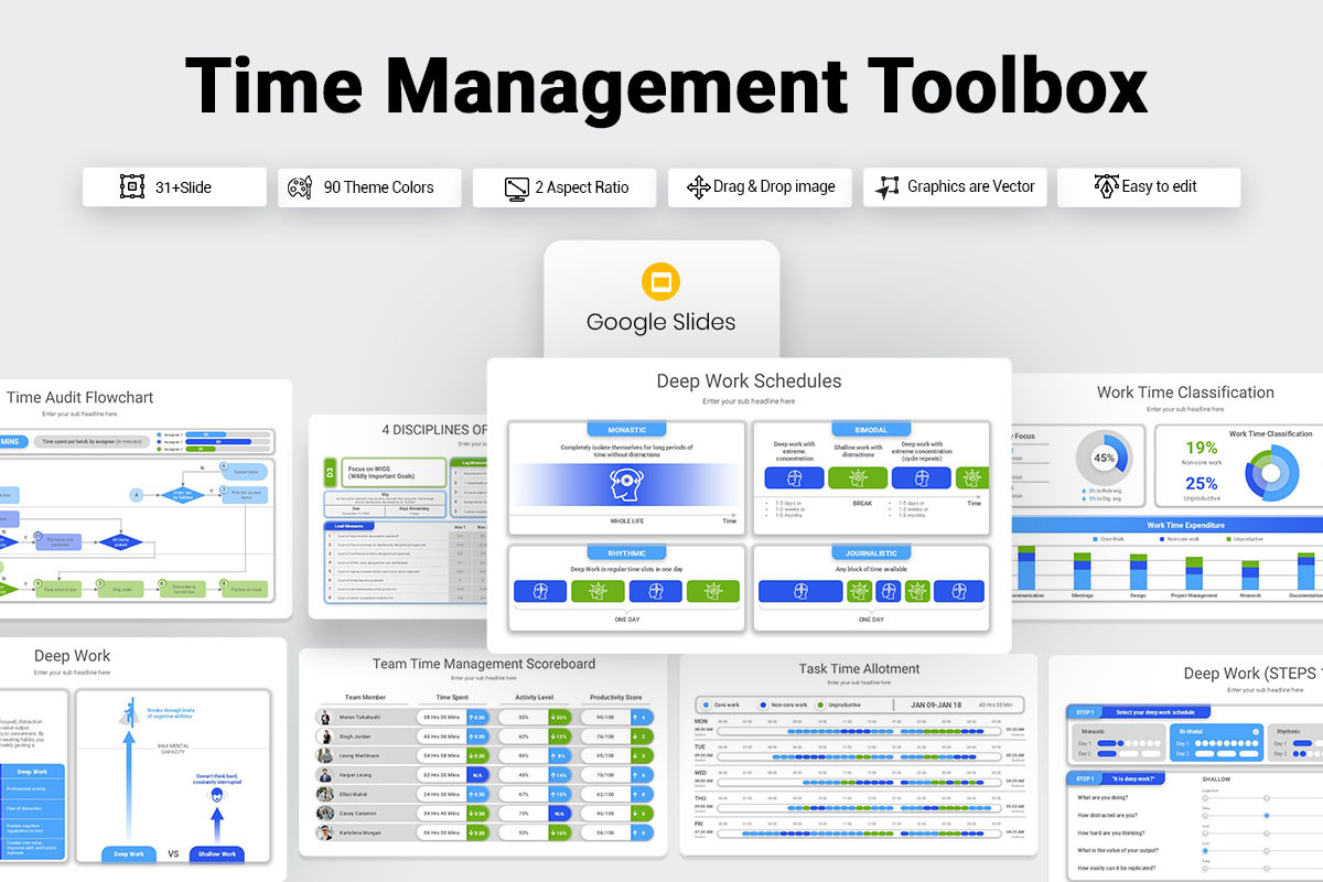 Time Management Toolbox Google Slide Template | Nulivo Market